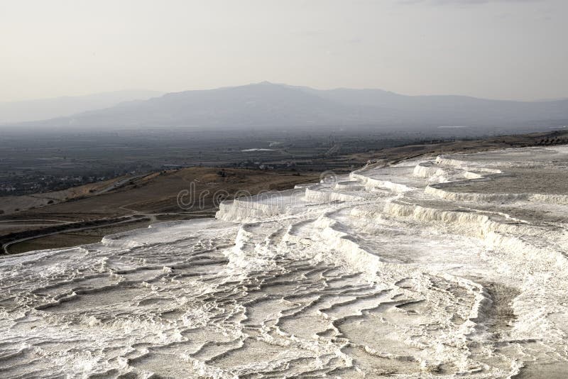 Snow White Rock Formation in Pamukkale Stock Image - Image of beautiful ...