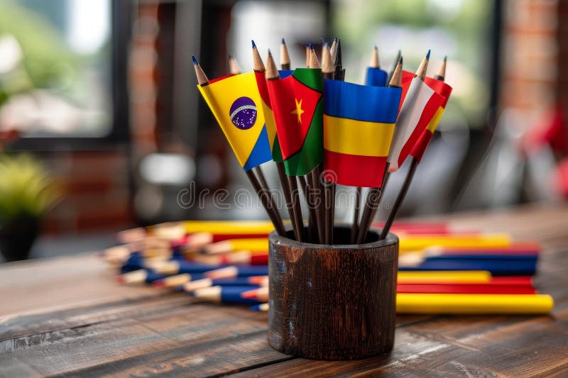 Pan American Community Day Symbol of Unity with Flags of Various ...