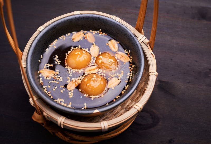 Pan-Asian Dish Setup on the Dark Table Stock Photo - Image of ...