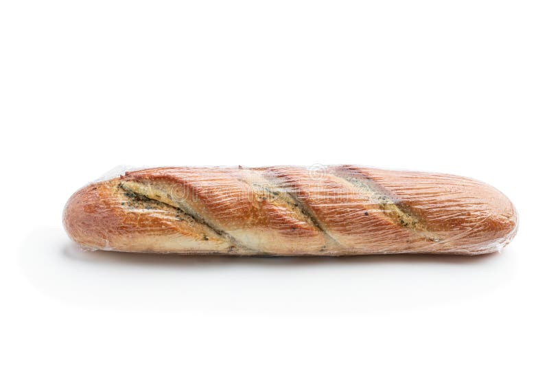 Pan Blanco Envasado En Baguette Francesa Aislado En Blanco Imagen de ...