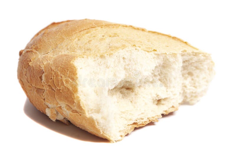 Pan Blanco Roto Aislado En Blanco Imagen de archivo - Imagen de fresco ...
