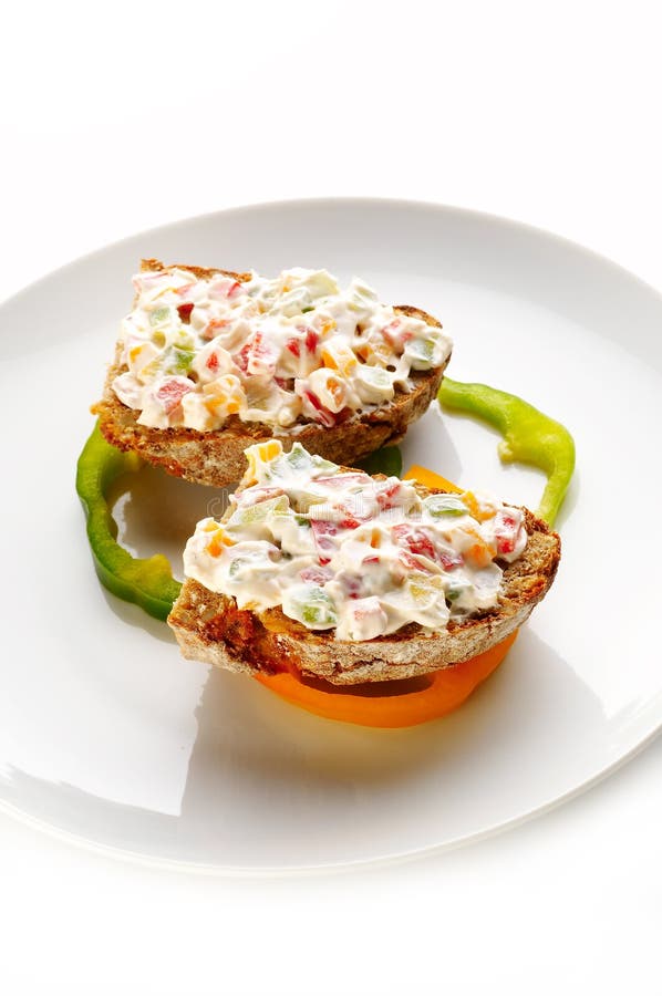 Pan con crema del queso foto de archivo. Imagen de especia - 3538218