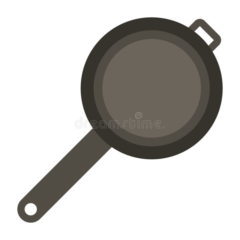 Pan Cooking Steel Kitchen Isolated on White Background. Vector Stock ...