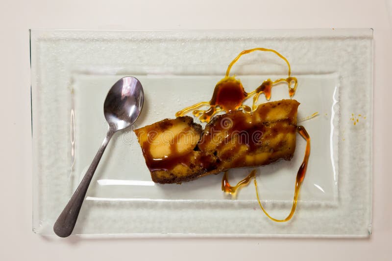 Pan De Calatrava with Caramel and Spoon, Spanish Pudding Cake Stock ...