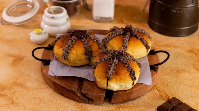 Pan De Chocolate Muy Delicioso Llamado Pan De Flores Coreanas Imagen de ...