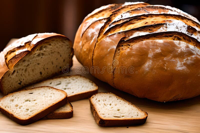 Pan De Masa Cortada En Rodajas En La Mesa Stock de ilustración ...