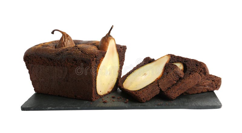 Pan De Pera Delicioso Aislado. Torta Casera Imagen de archivo - Imagen ...