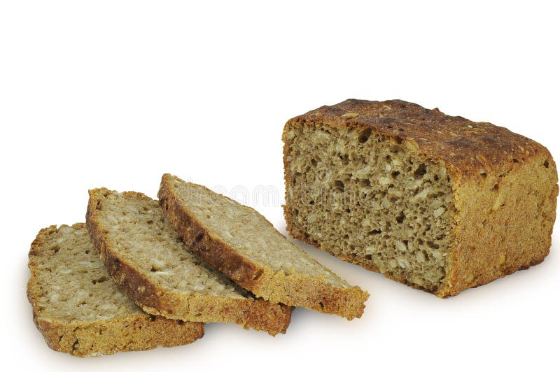 Pan De Rye Cortado Aislado En El Fondo Blanco Foto de archivo - Imagen ...