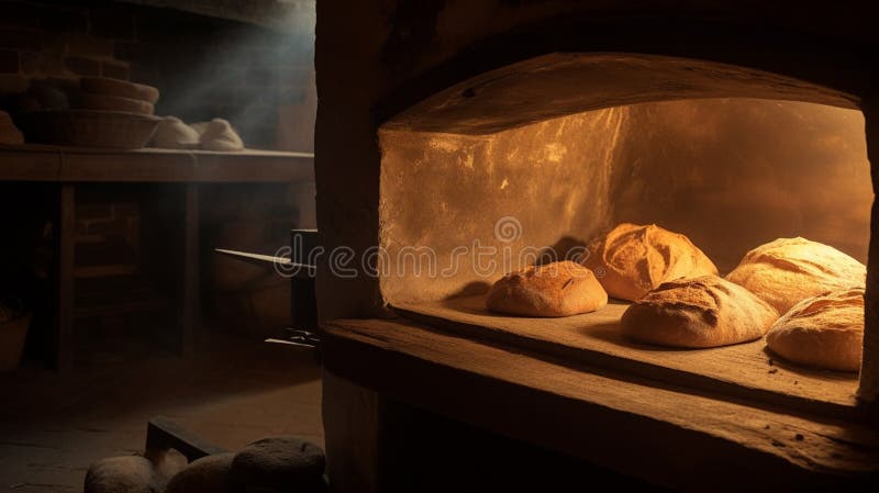 Pan De Una Estufa De Madera Stock de ilustración - Ilustración de calor ...