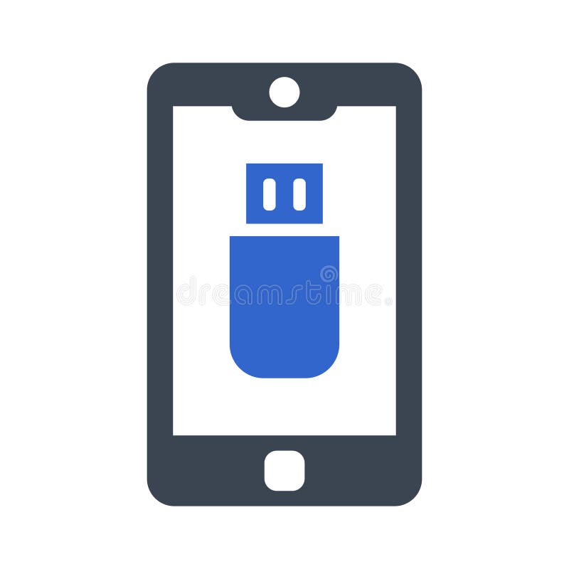 Pan Drive Connect on Mobile Icon Stock Vector - Illustration of ...