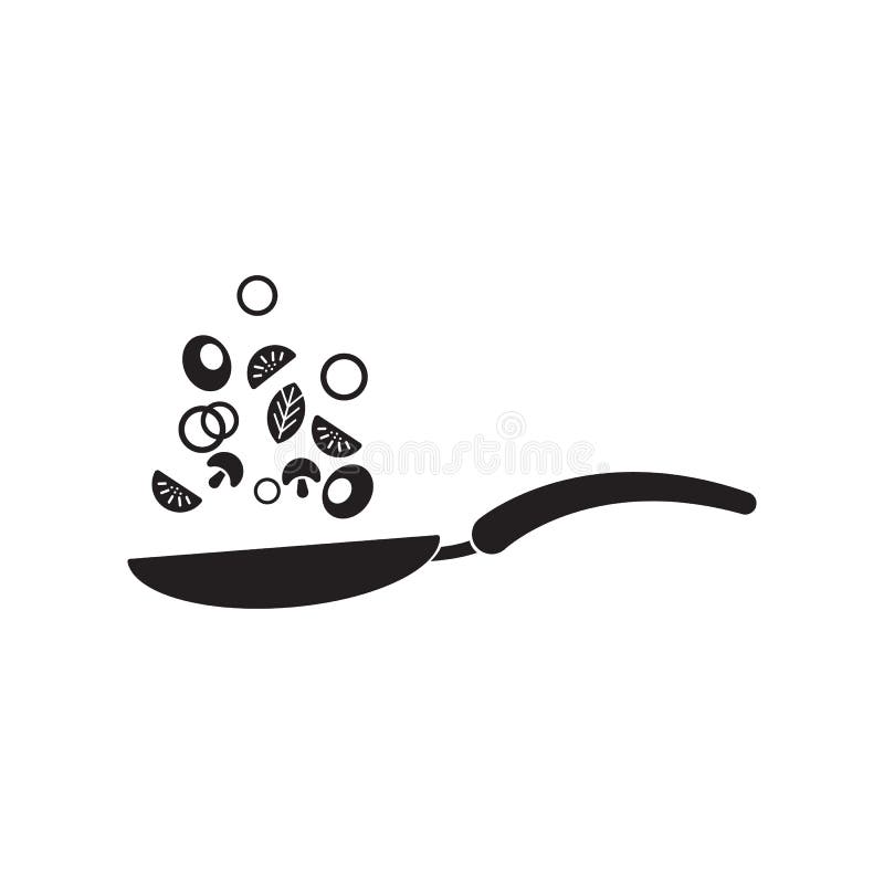 Pan with the falling food stock illustration. Illustration of jpeg ...