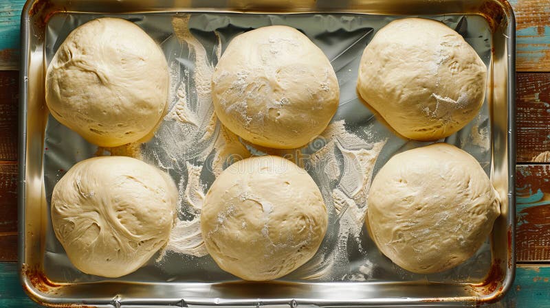 A Pan Filled with Dough Balls Stock Image - Image of baking, tray ...