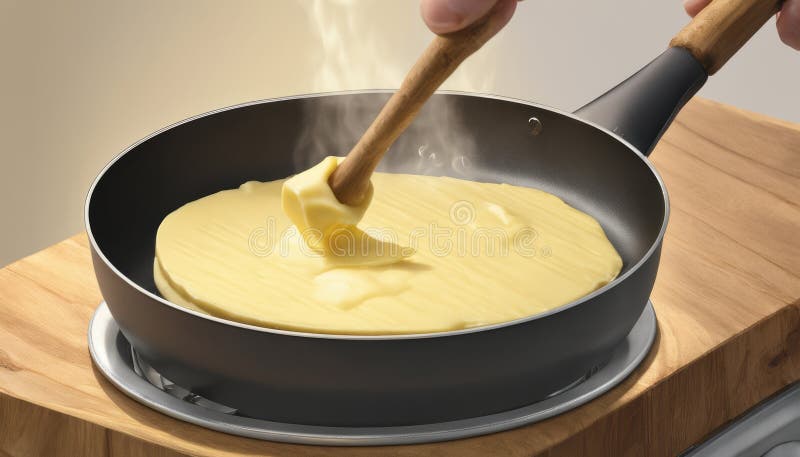 A Pan of Food Being Cooked on a Stove Stock Illustration - Illustration ...