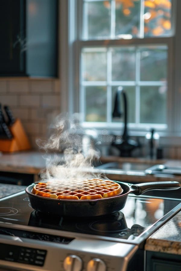 A Pan of Food is Cooking on Top of a Stove Stock Image - Image of ...