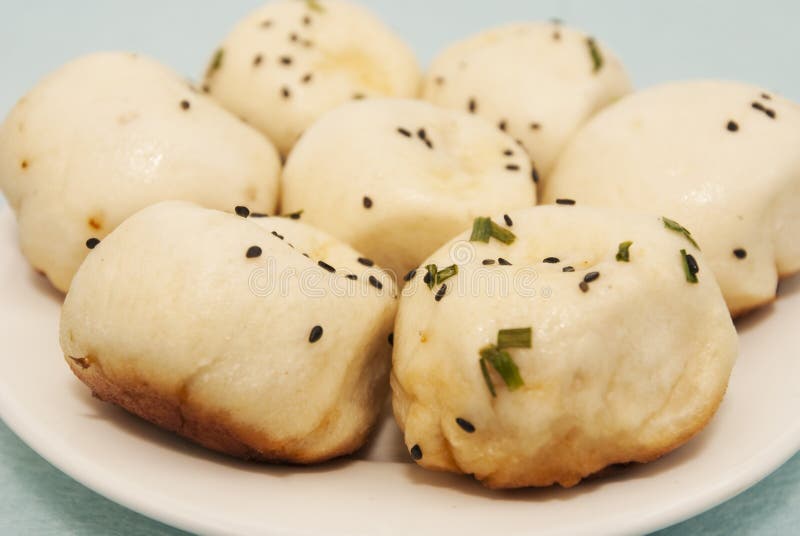 Pan fried buns stock image. Image of dumpling, mantou - 27521655