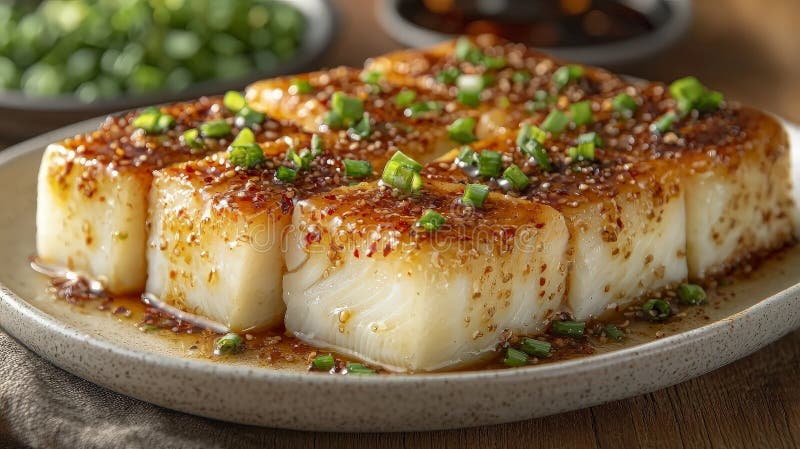 Pan-fried Fish Cubes, Asian Style Dish Stock Photo - Image of plate ...