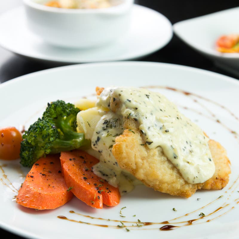 Pan Fried Fish Western Food Stock Image - Image of fresh, tasty: 44130631