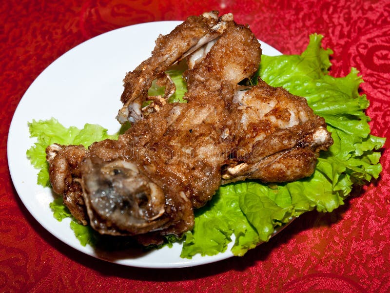 Fried frog in the market stock photo. Image of eatable - 38557628