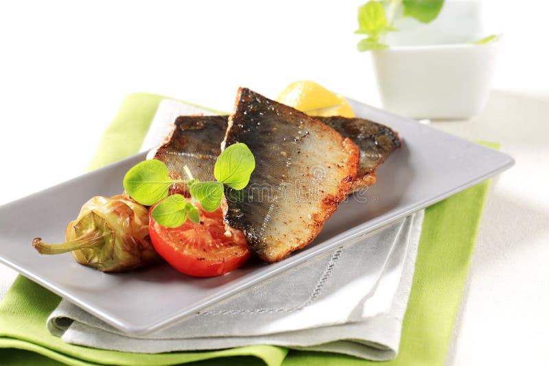 Pan fried trout fillets stock image. Image of dinner - 58204461