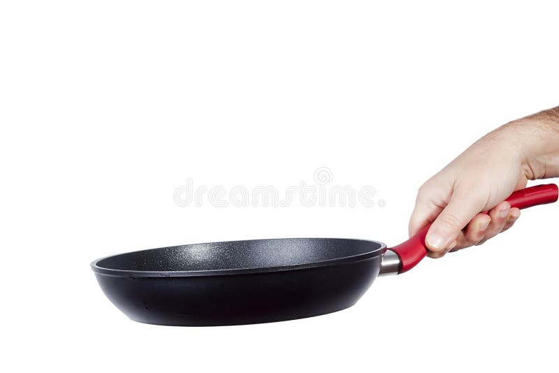 Pan in hand stock photo. Image of cooked, concept, hand - 174374170