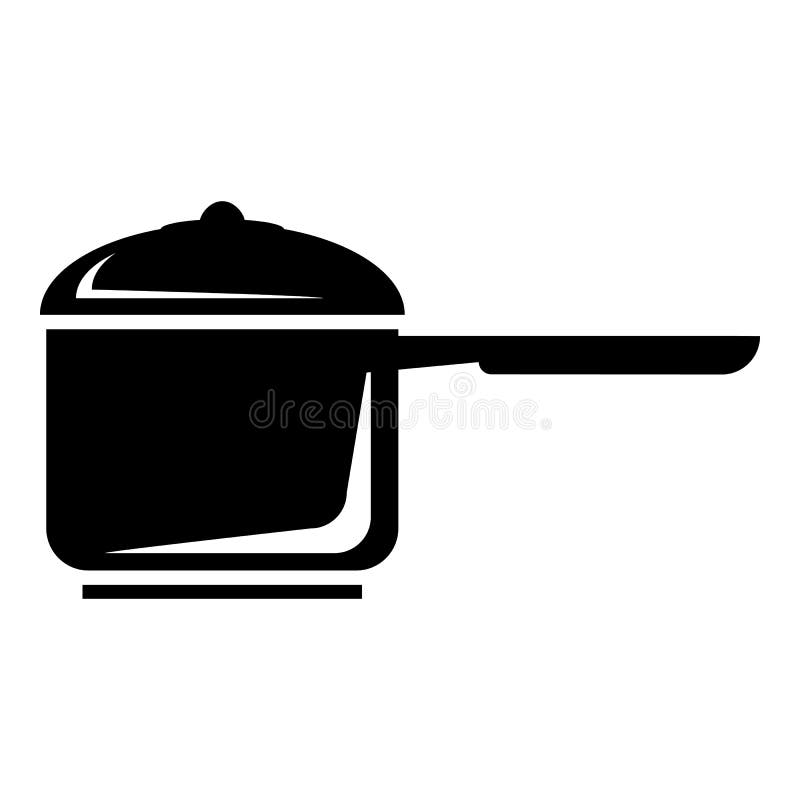 Pan with Handle Icon, Simple Style Stock Vector - Illustration of ...