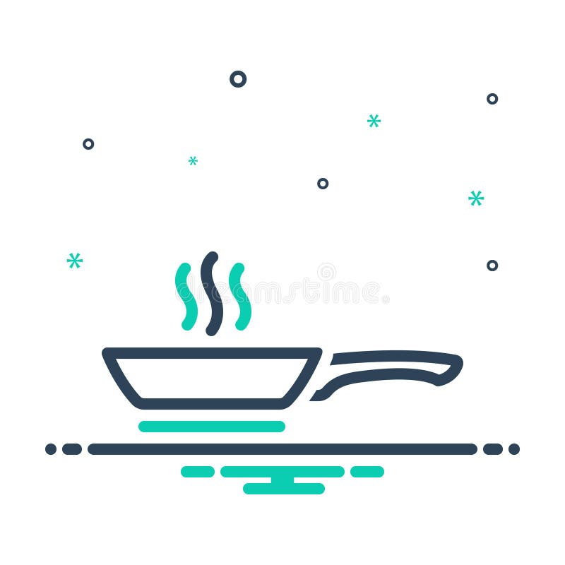 Mix Icon for Pan, Kitchenware and Frying Stock Illustration ...