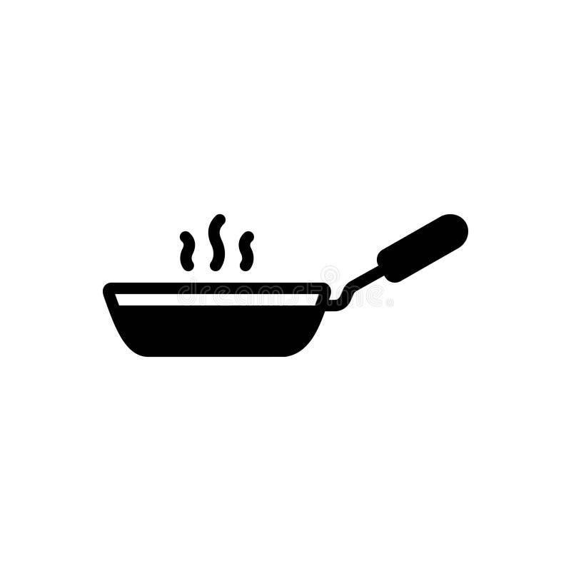 Black Solid Icon for Pan, Saucepan and Frying Stock Vector - Illustration of cookware, icon ...