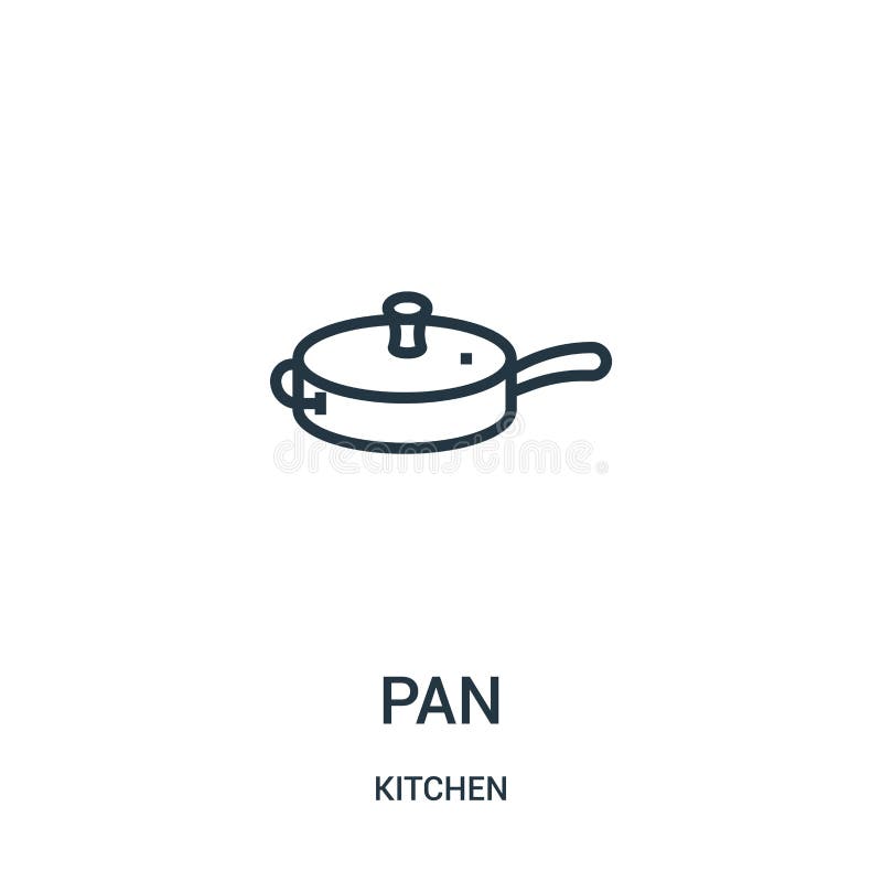 Pan Icon Vector from Kitchen Collection. Thin Line Pan Outline Icon ...