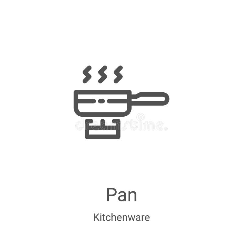 Pan Icon Vector from Kitchenware Collection. Thin Line Pan Outline Icon ...