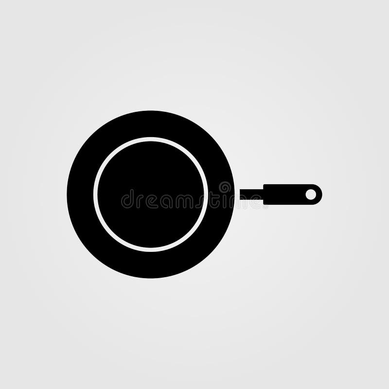 Pan Icon on White Background. Frying Pan, Kitchenware Symbol Stock ...