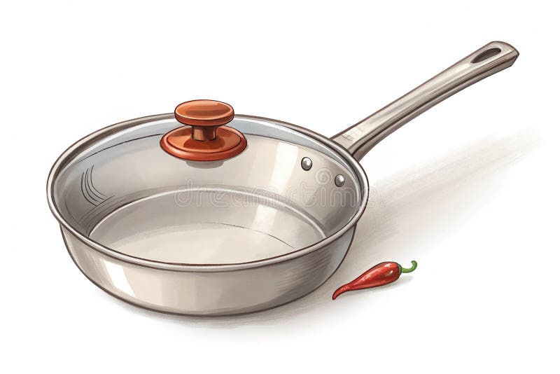 Pan Isolated on White Background. a Simple Cooking Pan Isolated on a ...