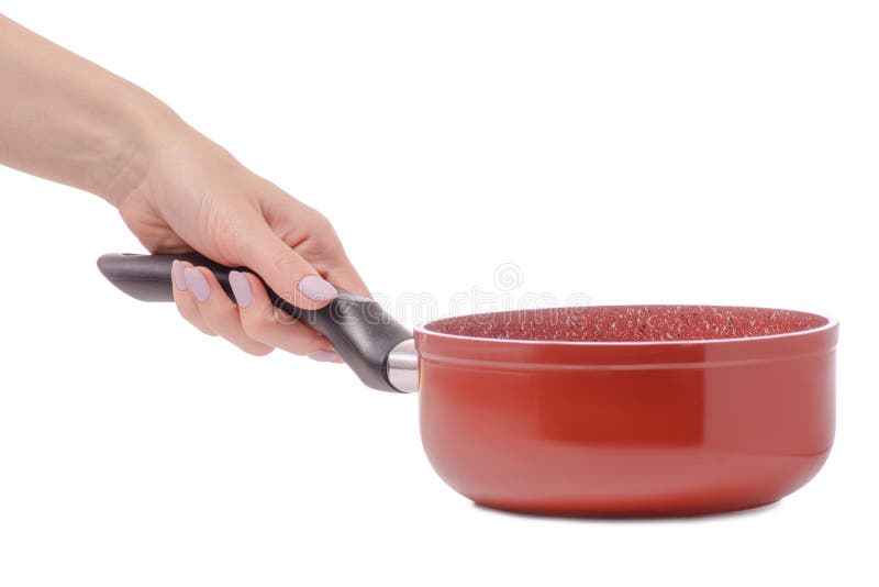 A pan of a ladle in hand stock photo. Image of clean - 105080936