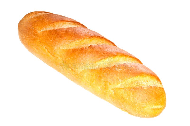 Pan Largo Del Pan En El Fondo Blanco Foto de archivo - Imagen de ...