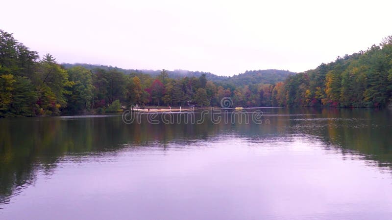 Georgia Fort Mountain Fall a Pan Left To Right at a Low Angle on Fort ...