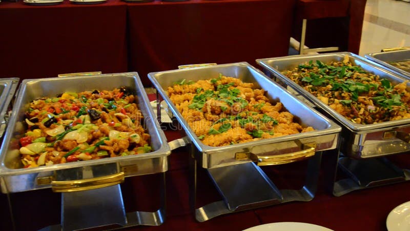 Buffet Line Of Lunch And Dinner Stock Video - Video of buffet, plate ...