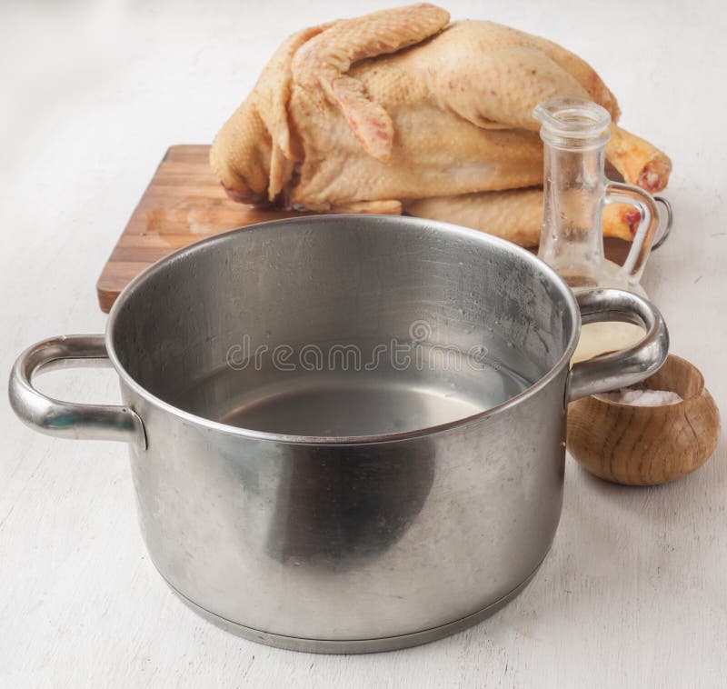The Pan with the Marinade for the Goose Stock Image - Image of salt ...