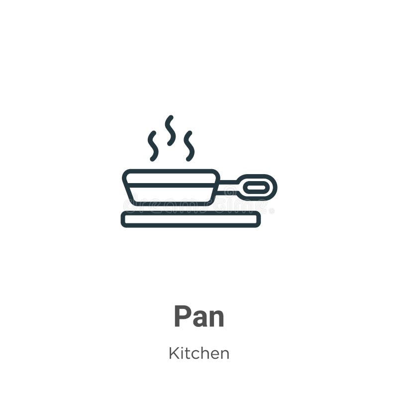 Pan Outline Vector Icon. Thin Line Black Pan Icon, Flat Vector Simple ...