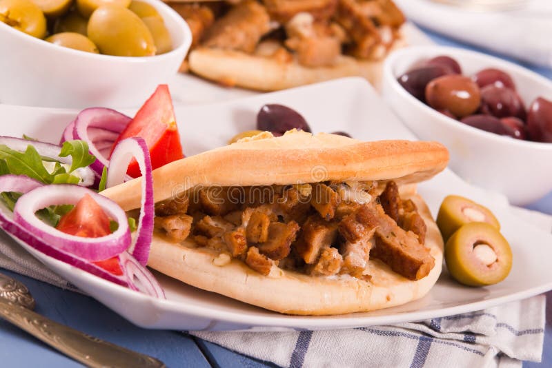 Pan Pita griego imagen de archivo. Imagen de ingrediente - 116242121