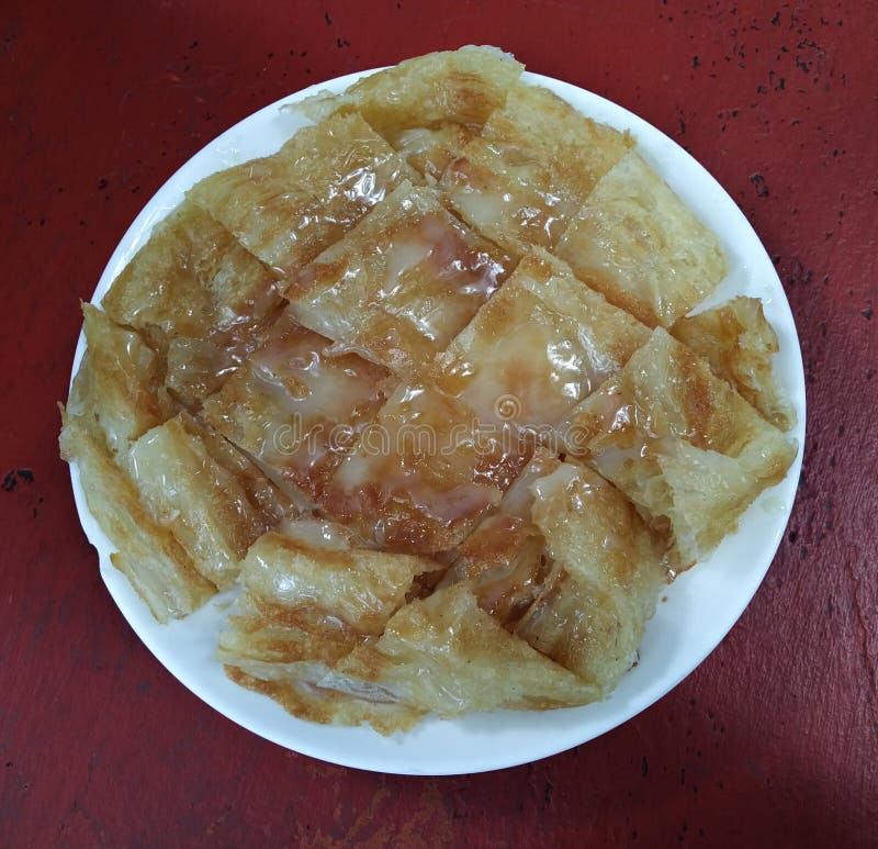 Pan Plano De Roti Con Leche Condensada Edulcorada Para El Desayuno ...