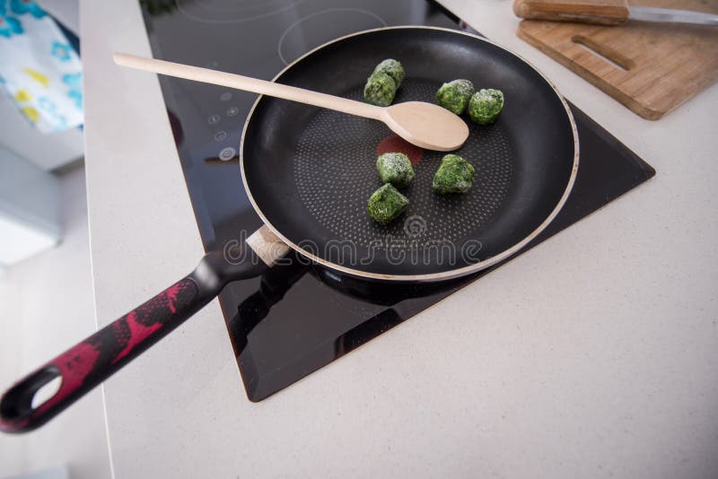 Pan Ready for Making Food in Kitchen Stock Image - Image of metal ...
