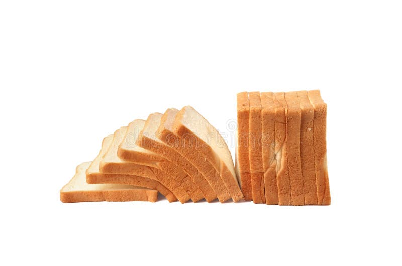 Pan Rebanado Aislado En Fondo Blanco Imagen de archivo - Imagen de ...