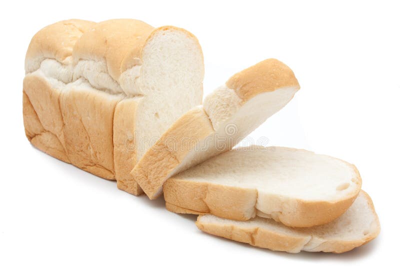 Pan rebanado en blanco imagen de archivo. Imagen de delicioso - 80081153