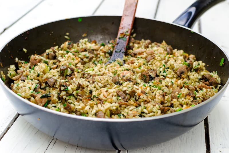 Pan with rice stock photo. Image of ingredient, organic - 25484714