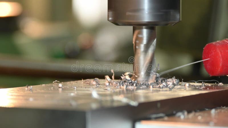 Pan Scene the Counter Bore Cutting Process on NC Milling Machine with ...