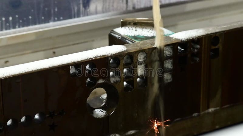 Pan Scene the Die Insert Cutting Process by Wire EDM Cut Machine Stock ...