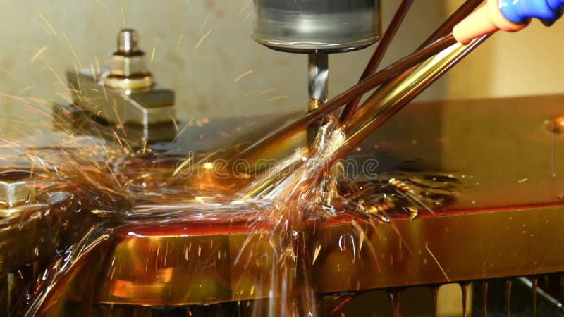 Pan Scene the Hole Making Process on CNC Milling Machine by Deep Hole ...