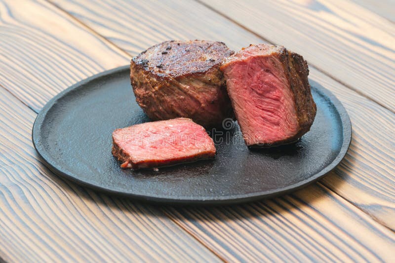 Pan Seared Fillet Mignon on a Plate. Stock Photo - Image of roast ...