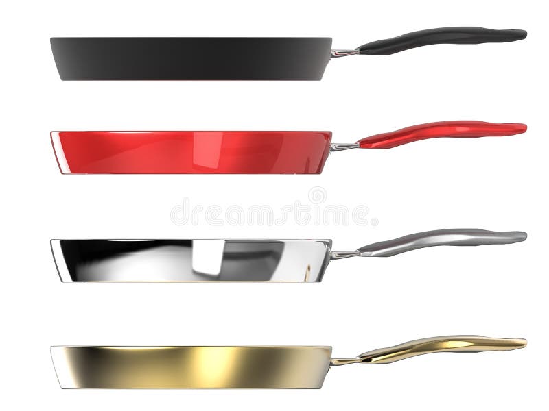 Pan Side View Isolated on White Stock Image - Image of iron, black ...