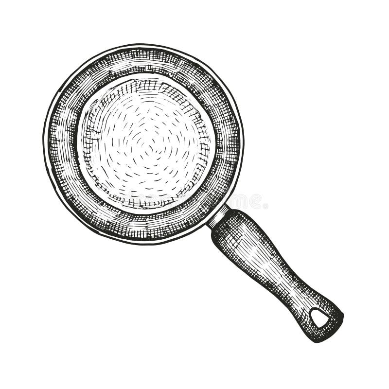 Pan sketch stock vector. Illustration of vintage, drawing - 87468444