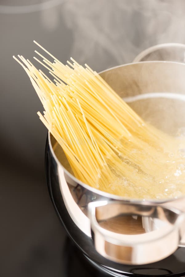 Pan with Spaghetti Cooking Steamin Stock Image - Image of homemade ...